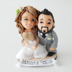 Funny Wedding Cake Topper Realistic Bride and Groom Figurines Custom ...