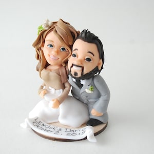 Funny Wedding Cake Topper Realistic Bride and Groom Figurines Custom ...