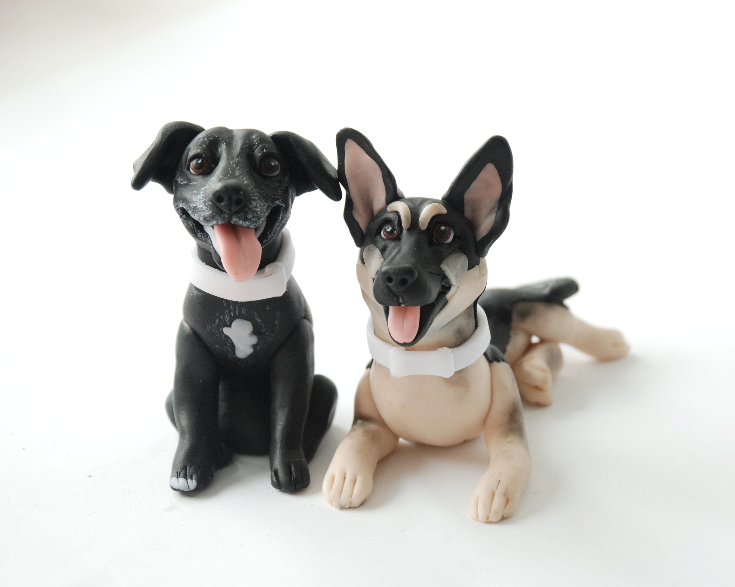 German Shepherd Figurine Wedding Cake Topper With Dog - Etsy
