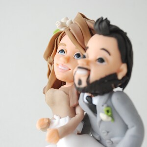 Funny Wedding Cake Topper Realistic Bride and Groom Figurines Custom ...