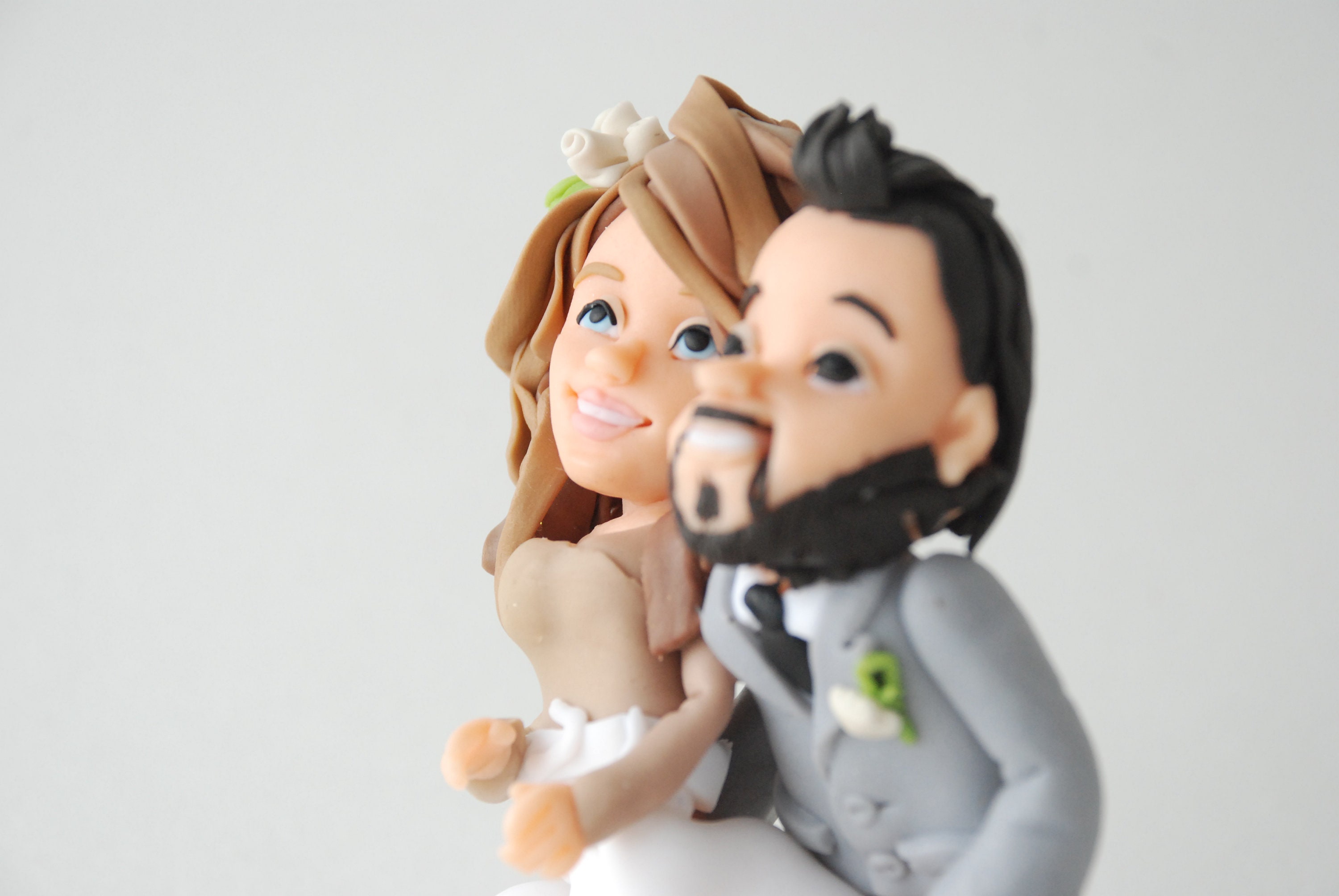 Funny wedding cake topper Realistic bride and groom figurines | Etsy