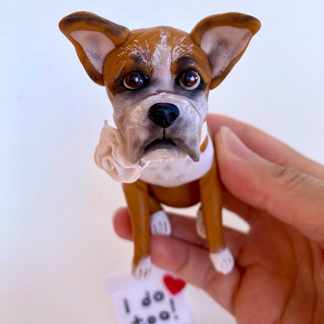 Boxer Dog Cake Topper Custom Dog Sculpture Any Breed - Etsy
