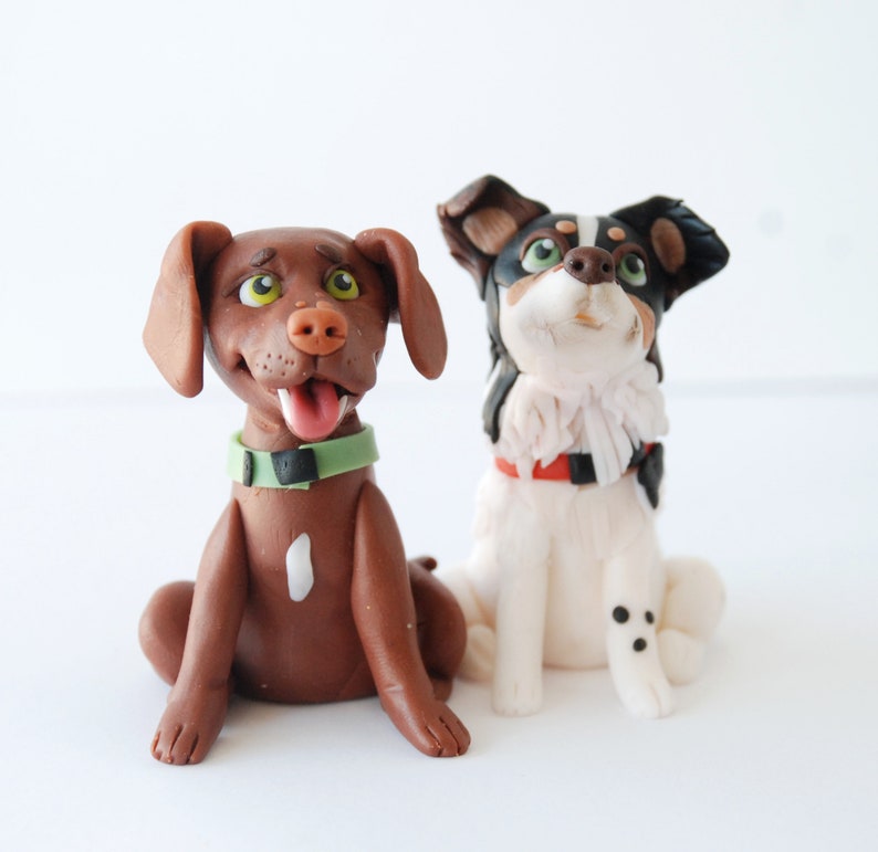 2 Dog Cake Topper Custom Dog Wedding Cake Topper Puppy Cake - Etsy