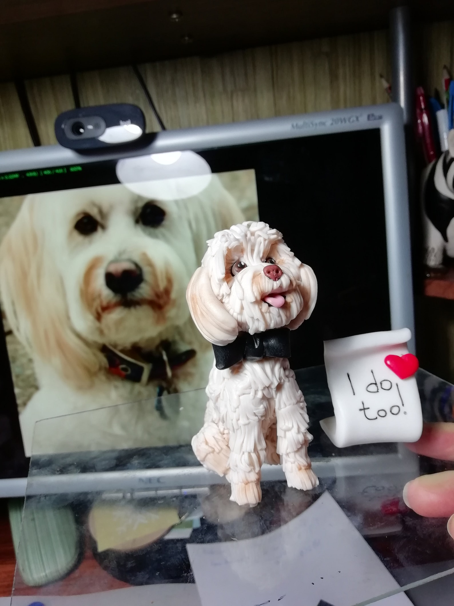 Custom Dog Figurine Labradoodle Ornament Cake Topper With Dog - Etsy