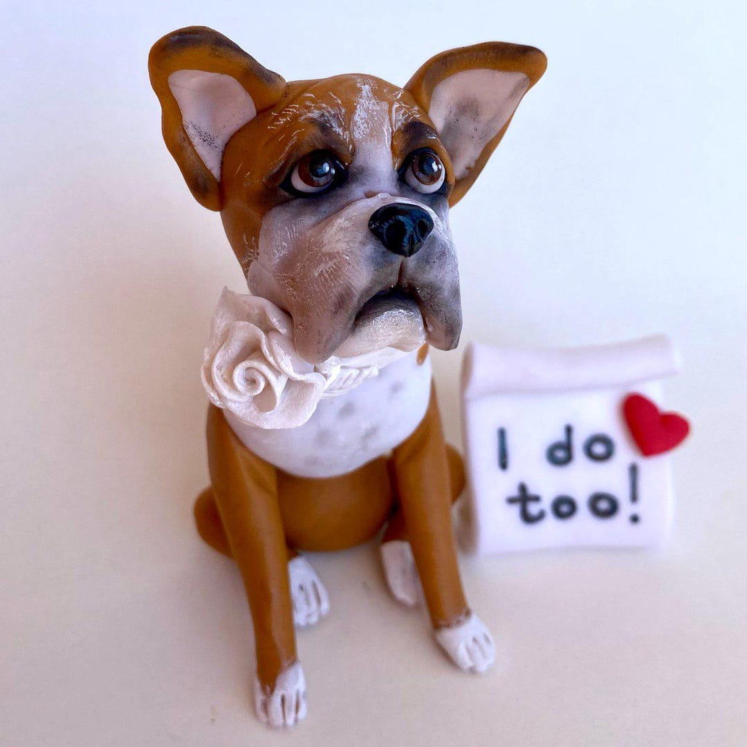 Boxer Dog Cake Topper Custom Dog Sculpture Any Breed - Etsy