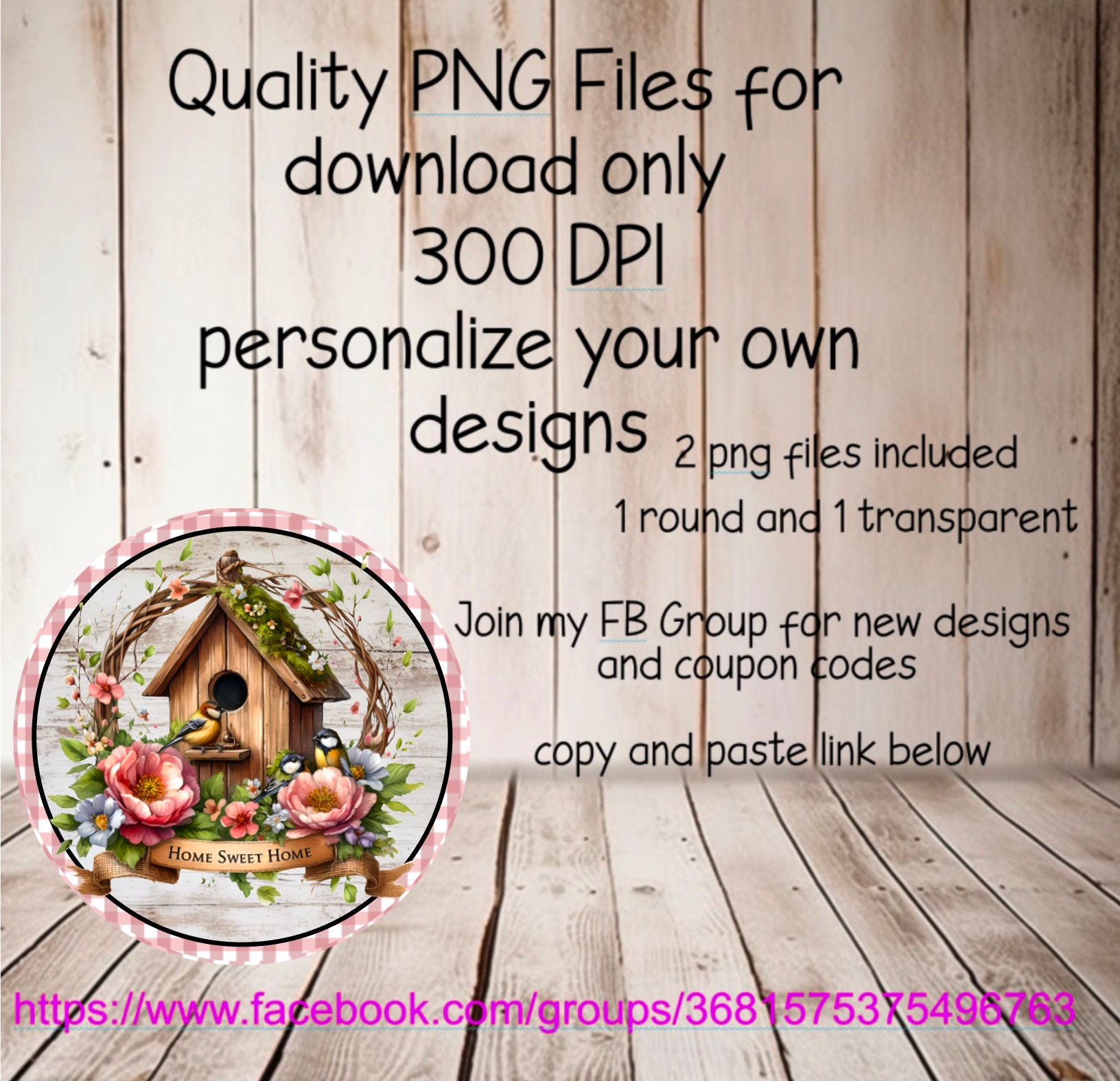 SPRING BIRDS SUBLIMATION Round Door Png, for Sublimation High ...