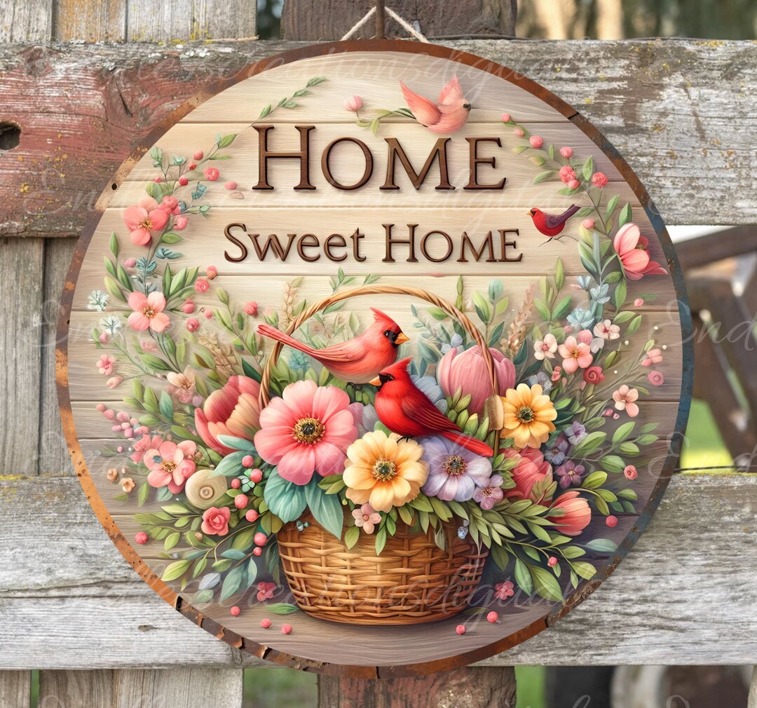 HOME SWEET HOME Door Hanger, Wreath Sign Png, for Sublimation High ...