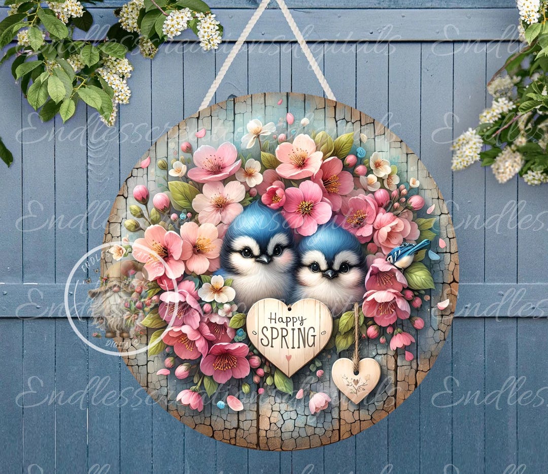 SPRING BABY BLUE Jays Wreath Sign, Door Hanger, Wind Spinners Slate for ...