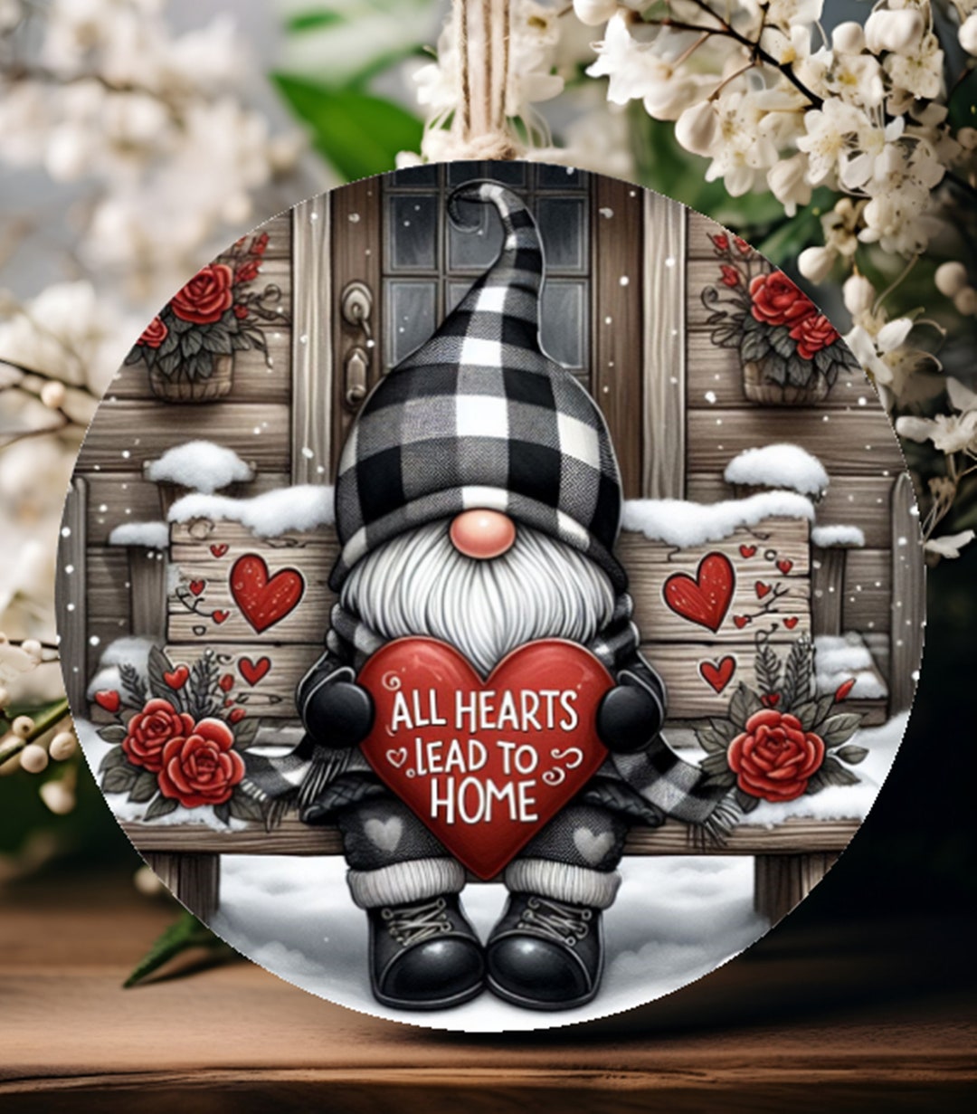 VALENTINES GNOME Round Door Png, for Sublimation High Resolution, 2 ...
