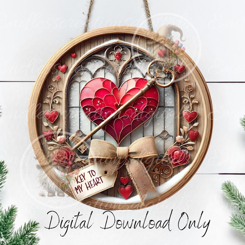 Heart and Key Door Hanger - Etsy