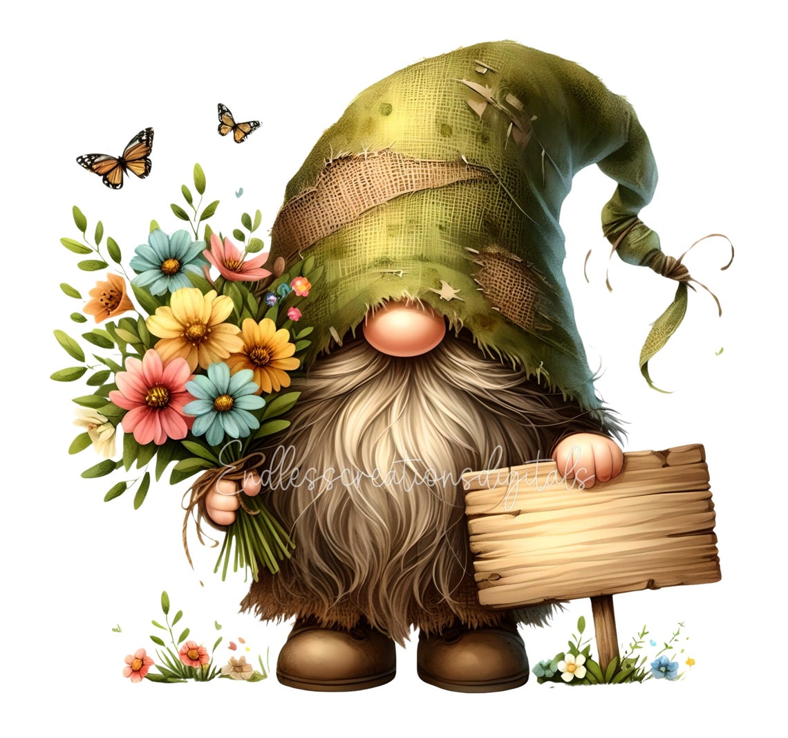 SPRING GNOME SUBLIMATION Png, Transparent for Sublimation High ...