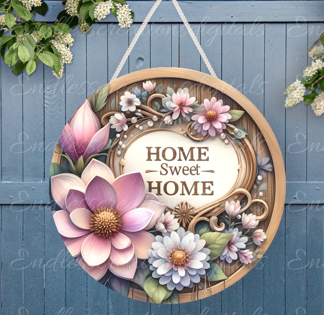 WELCOME MAGNOLIA DOOR Hanger, Wreath Sign Png, for Sublimation High ...