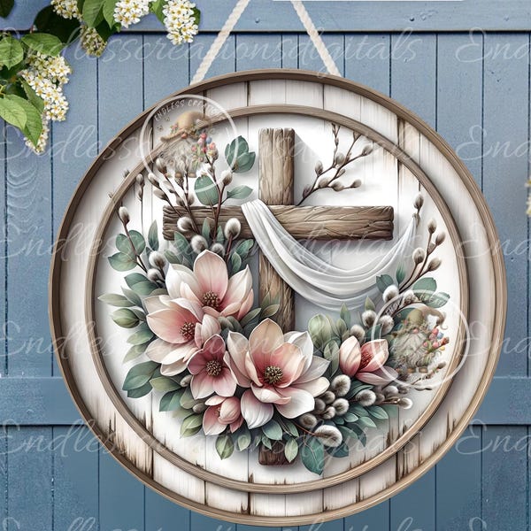 Easter Magnolia Wreath - Etsy UK