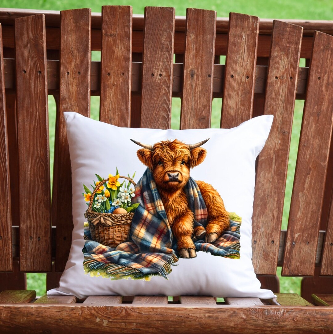 Spring Highland Cow Png, High Resolution Sublimation Transparent ...