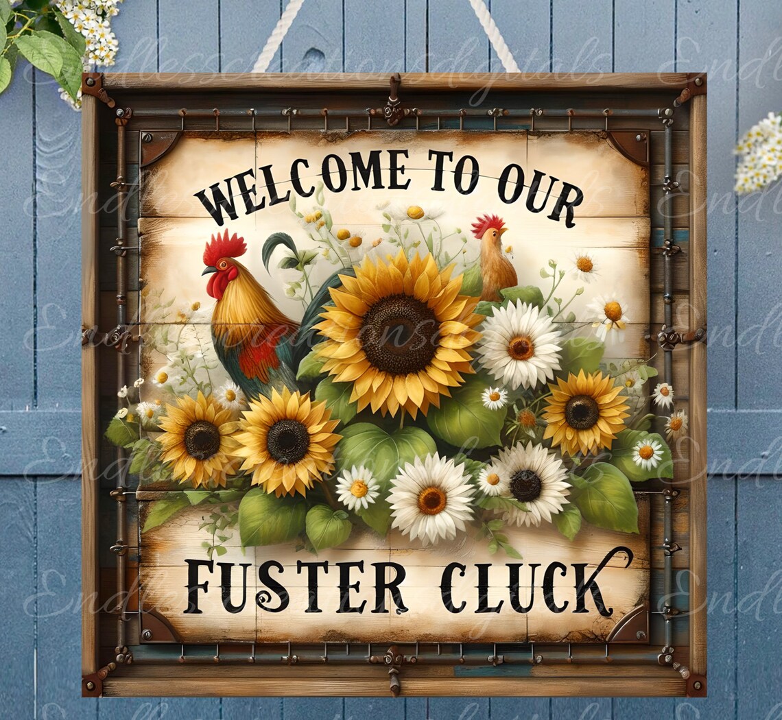 FUSTER CLUCK DOOR Hanger, Wreath Sign, Square Cutting Board Png, for ...