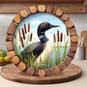 LOON DOOR Hanger, Wreath Sign Png, Round Cutting Board for Sublimation ...