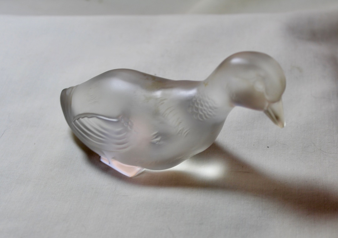 Baccarat Frosted Duck With Etched Wings, Head Up, Signed, Retired - Etsy