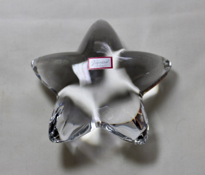Baccarat Puffed Star Paperweight With Sticker, Double Signed, Retired ...