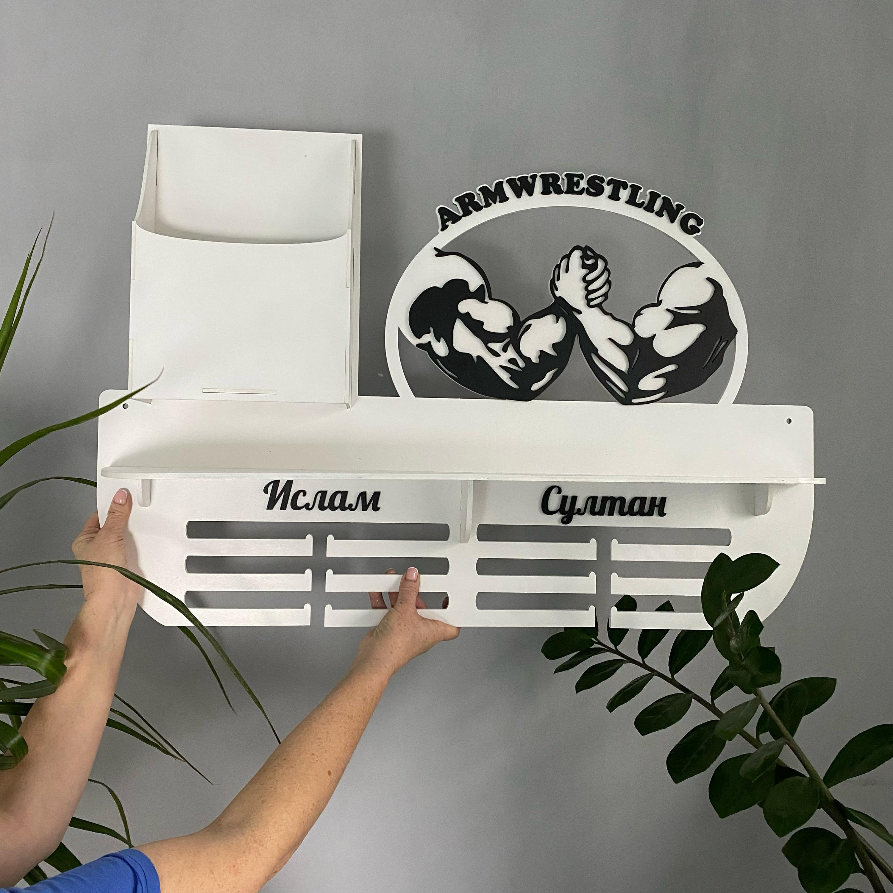 Trophy Shelf With Medal Hanger and Diploma Organizer for Gymnastic ...