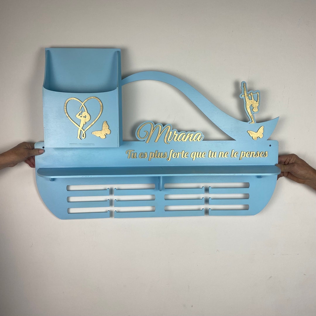 Trophy Shelf With Medal Hanger and Diploma Organizer for Gymnastic ...