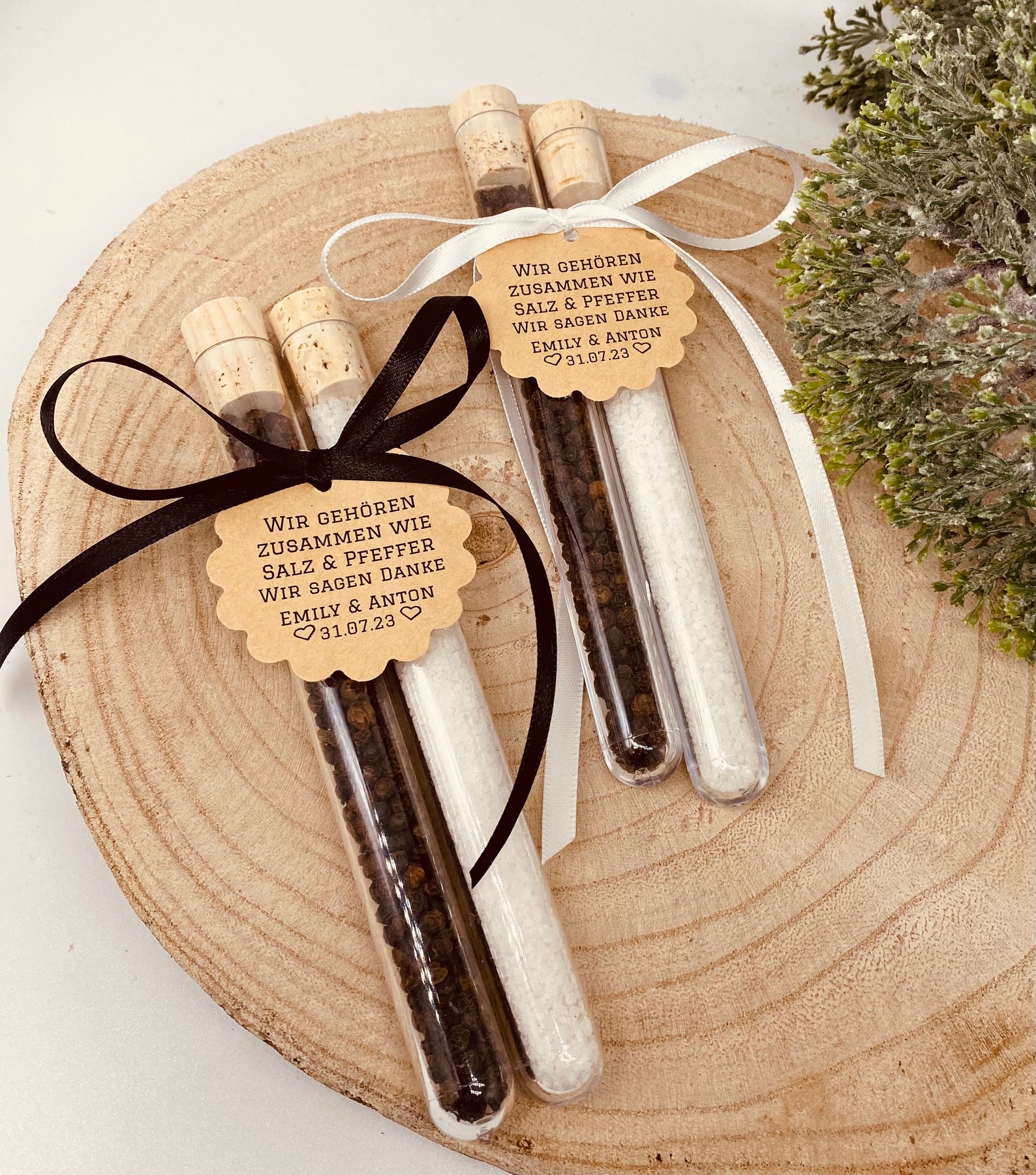 Beautiful Wedding Favors Salt and Pepper in Test Tubes, 10 Pairs - Etsy
