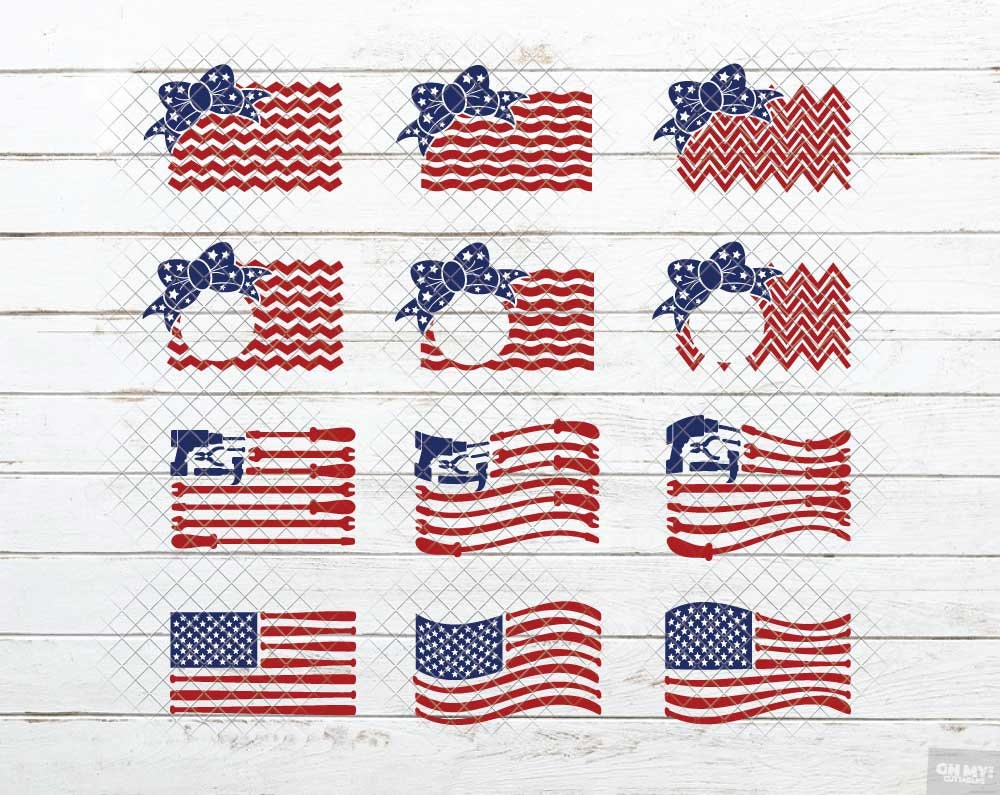 American Flag SVG Bundle Patriotic 4th Fourth of July Svg Dxf - Etsy