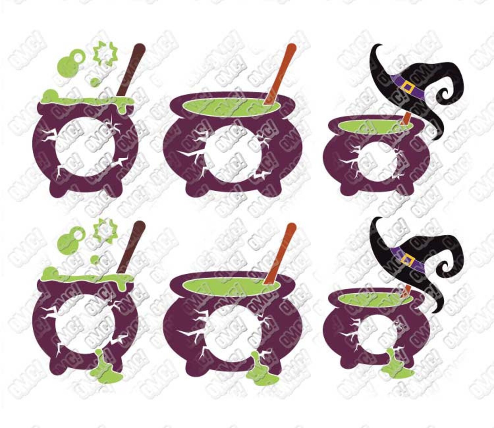 Cauldron SVG Halloween Monogram Bundle Witch Spell Svg Dxf Eps | Etsy
