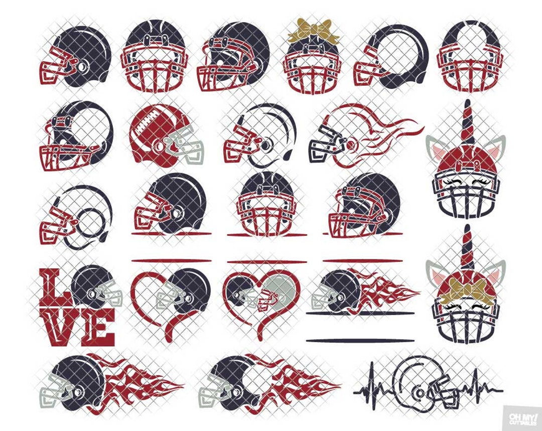 Football Helmet SVG Monogram Split Svg Dxf Eps Jpeg Png Format Layered ...
