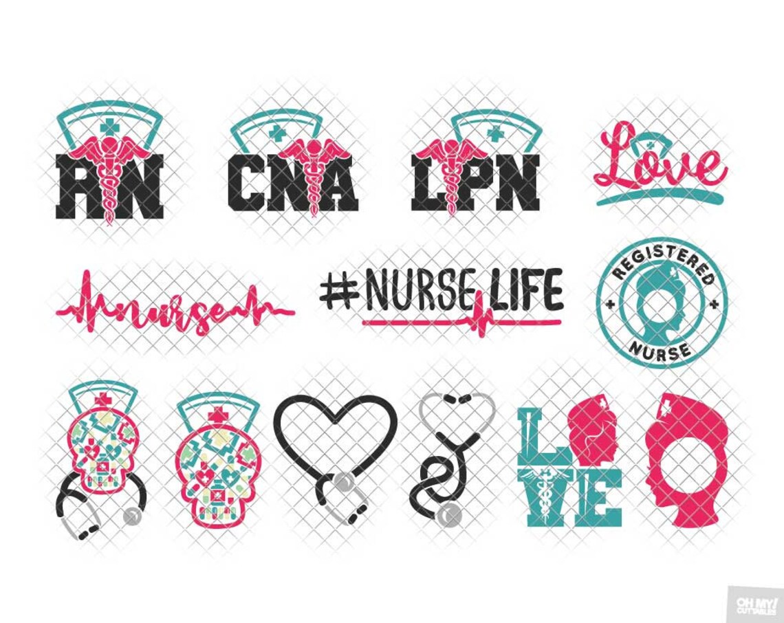 Nursing SVG Nurse Bundle Rn Cna Lpn Svg Dxf Eps Jpeg Png - Etsy