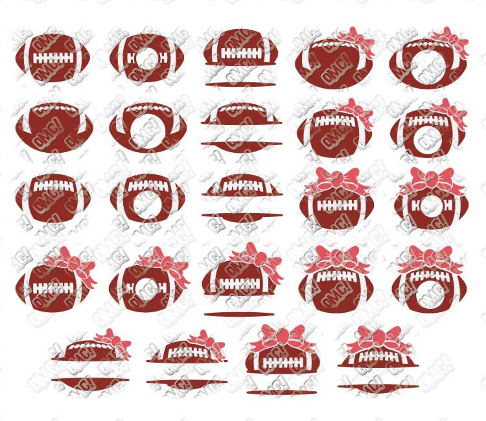 Football SVG Bundle Monogram Shirt Split Quotes Sayings Svg - Etsy