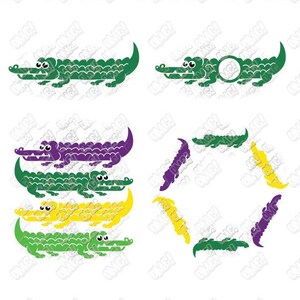 Alligator SVG Mardi Gras Gator Louisiana Monogram Svg Dxf Eps Jpeg Png ...