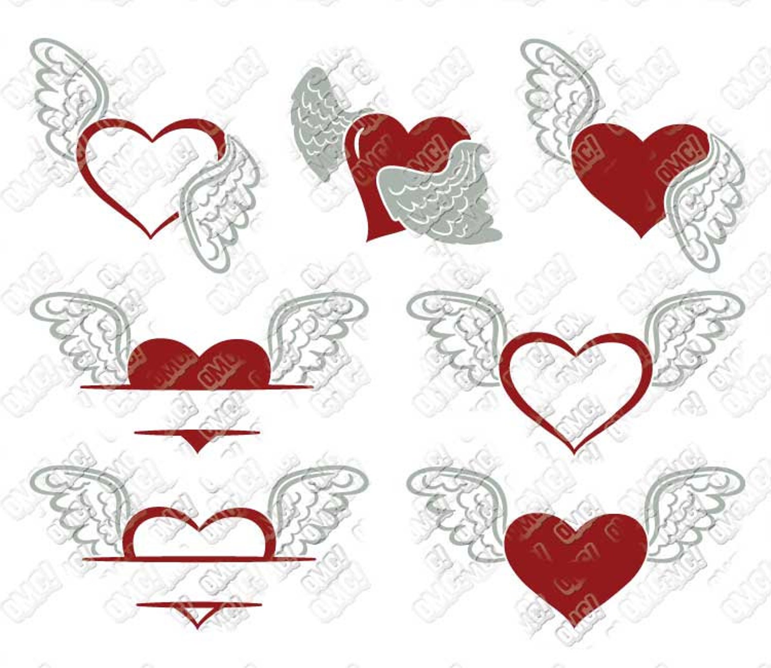 Cuore SVG Bundle Valentine Monogram Love svg dxf eps jpeg - Etsy Italia