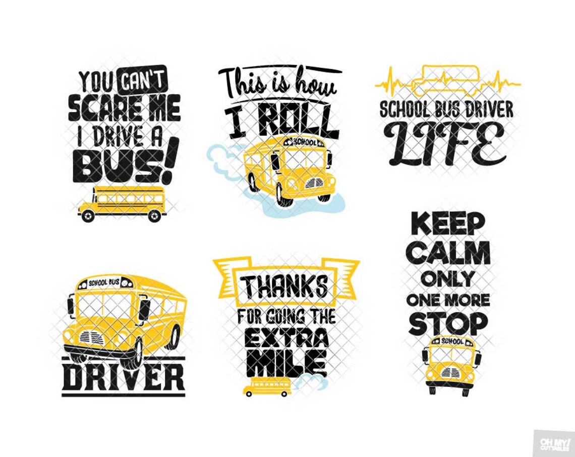 School Bus SVG Driver Monogram Split Quotes Phrases Svg Dxf Eps Jpeg ...