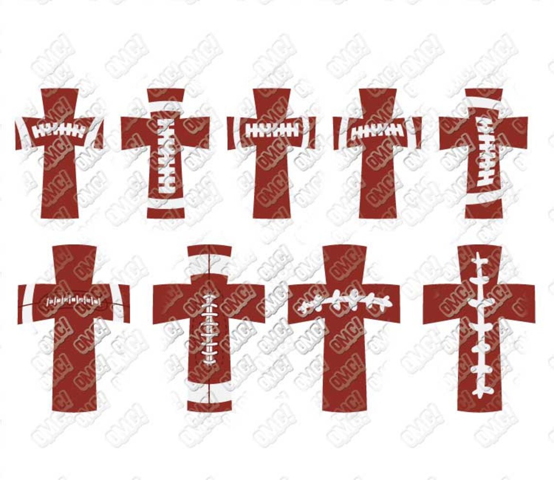 Football Cross SVG Christian Shirt Monogram Svg Dxf Eps Jpeg Png Format ...