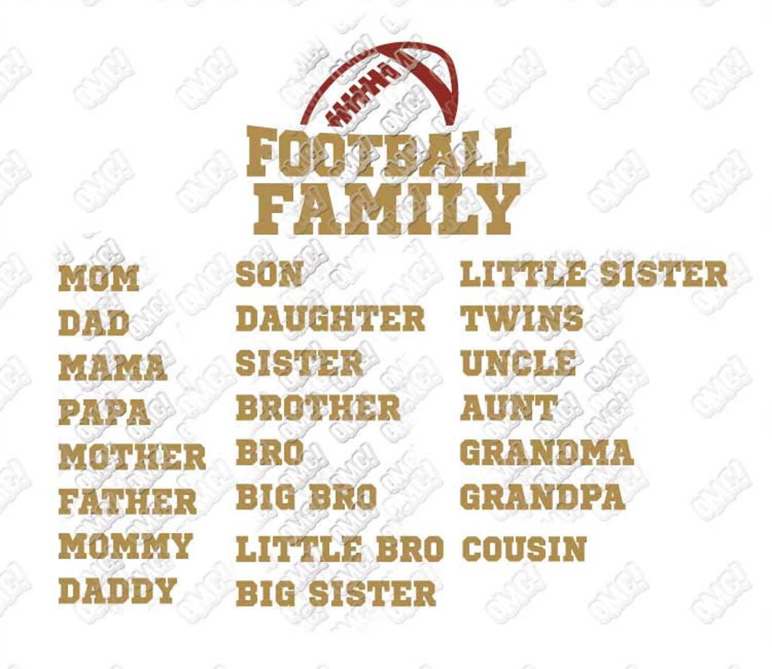 Football Family SVG Shirt Design Mom Dad Brother Sister Aunt - Etsy