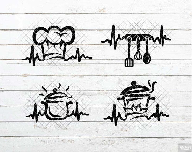 Cooking Heartbeat SVG Cook Chef Baking Kitchen Svg Dxf Eps | Etsy