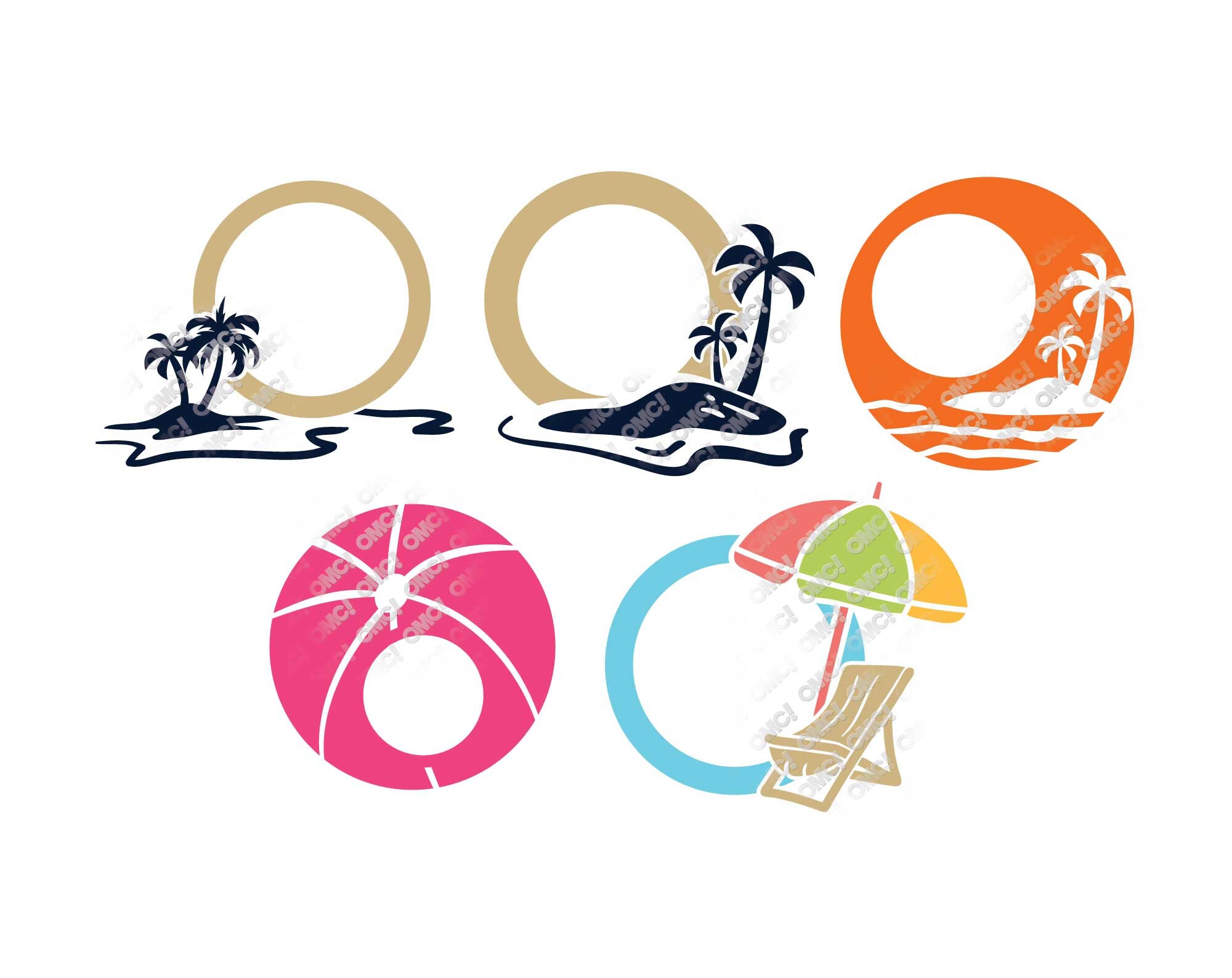Beach SVG Files Vol. 2 Scene Themed Monogram Sayings Svg Dxf | Etsy