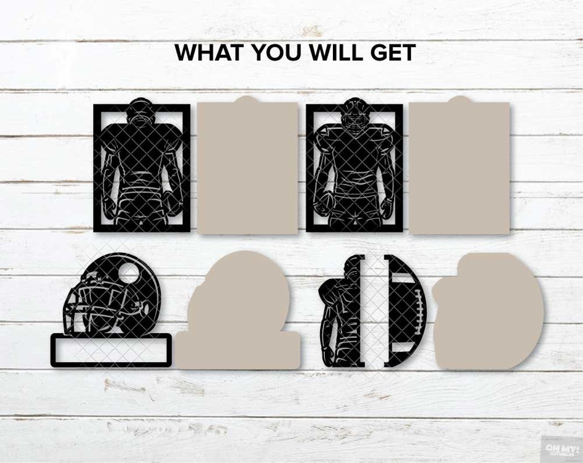 Football Signage SVG Personalized Laser Cut Template Cut Files - Etsy