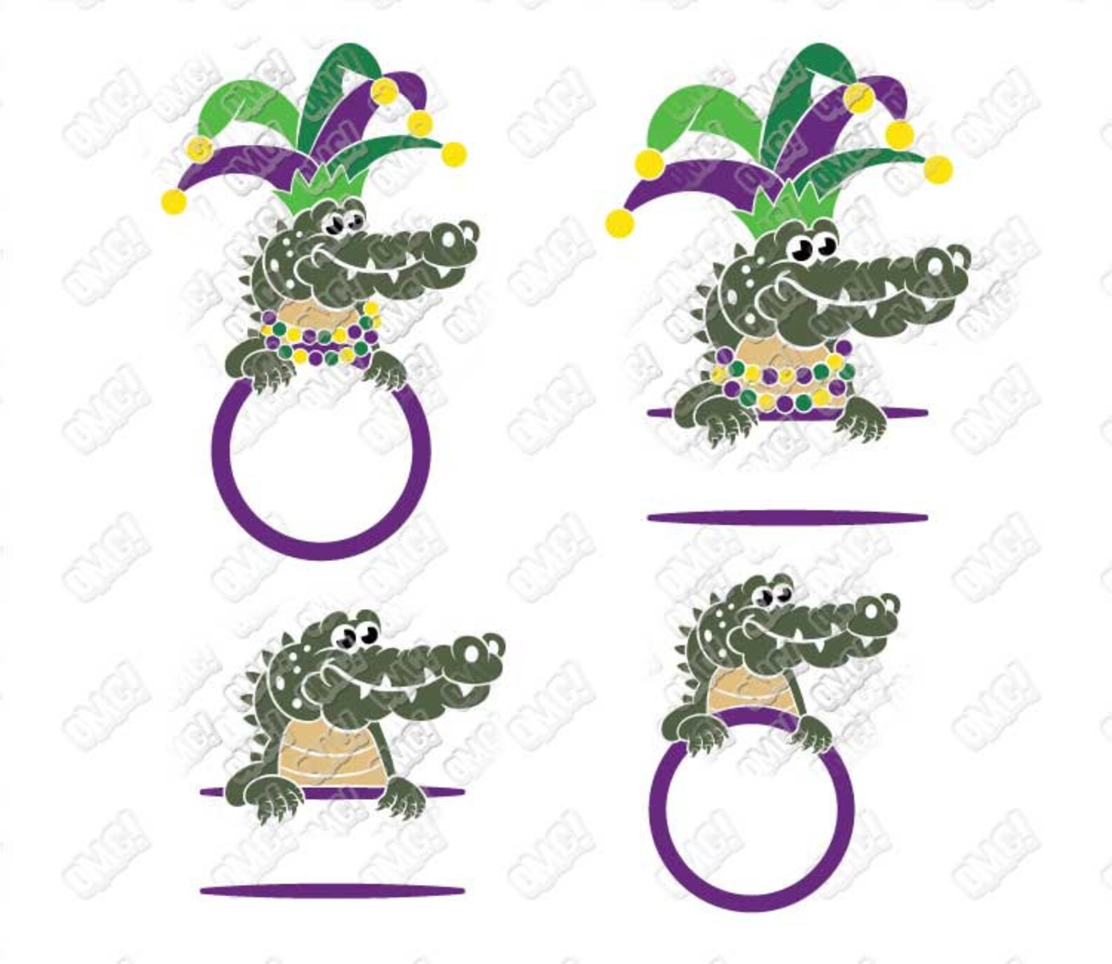 Alligator SVG Mardi Gras Gator Louisiana Monogram Svg Dxf Eps | Etsy