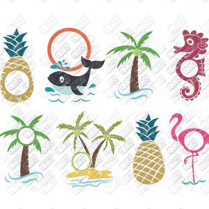 Beach SVG Bundle Summer Monogram Frame Svg Dxf Eps Jpeg Png Format ...