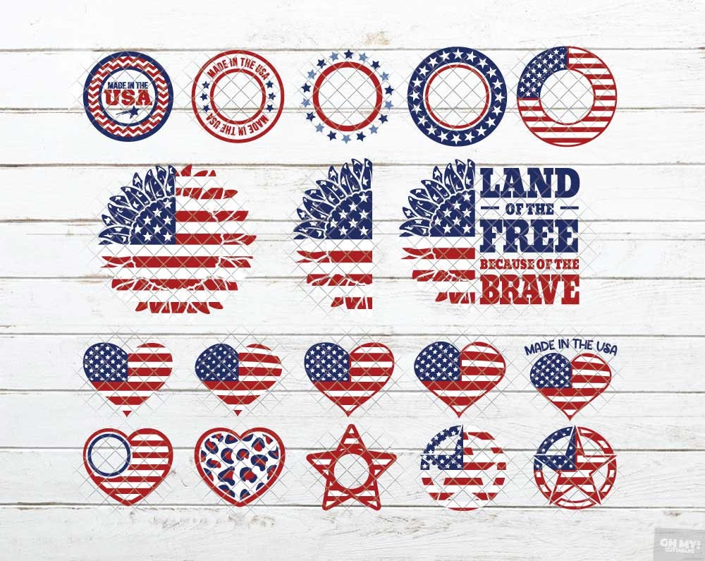 American Flag SVG Bundle Patriotic 4th Fourth of July Svg Dxf - Etsy