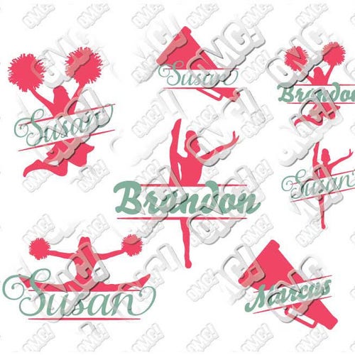 Cheer and Dance Split Monogram Frames Svg Dxf Eps Jpeg Format - Etsy