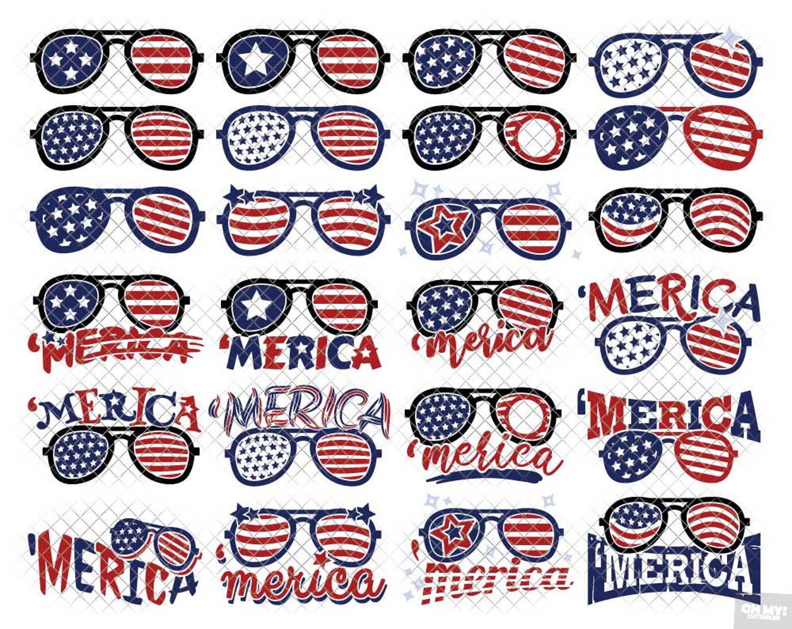 Merica Sunglasses SVG Sublimation Svg Dxf Eps Jpeg Png Format - Etsy