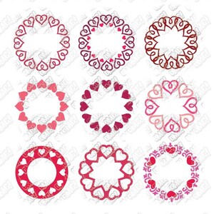Heart SVG Bundle Valentine Monogram Love Svg Dxf Eps Jpeg Png Format ...