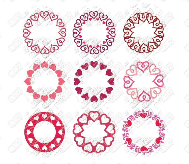 Heart SVG Bundle Valentine Monogram Love Svg Dxf Eps Jpeg Png | Etsy