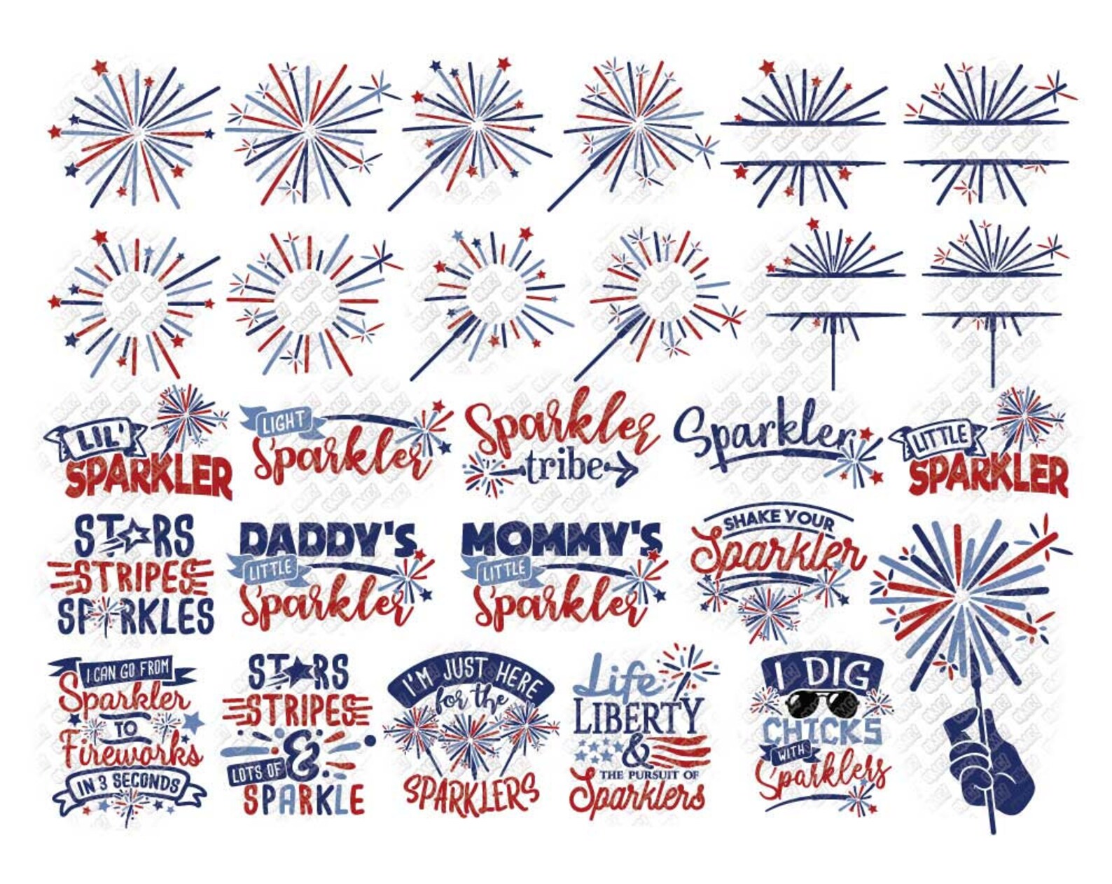 Sparkler SVG Bundle Monogram Quotes Svg Dxf Eps Jpeg Png | Etsy