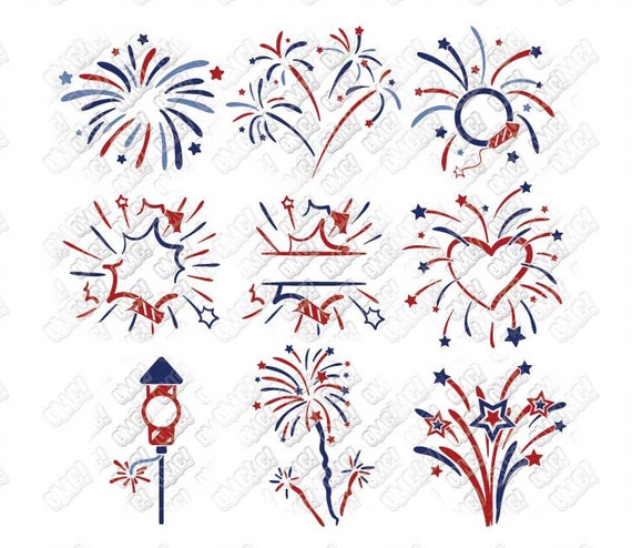 Fireworks SVG Firecracker Monogram Frame Svg Dxf Eps Jpeg Png - Etsy