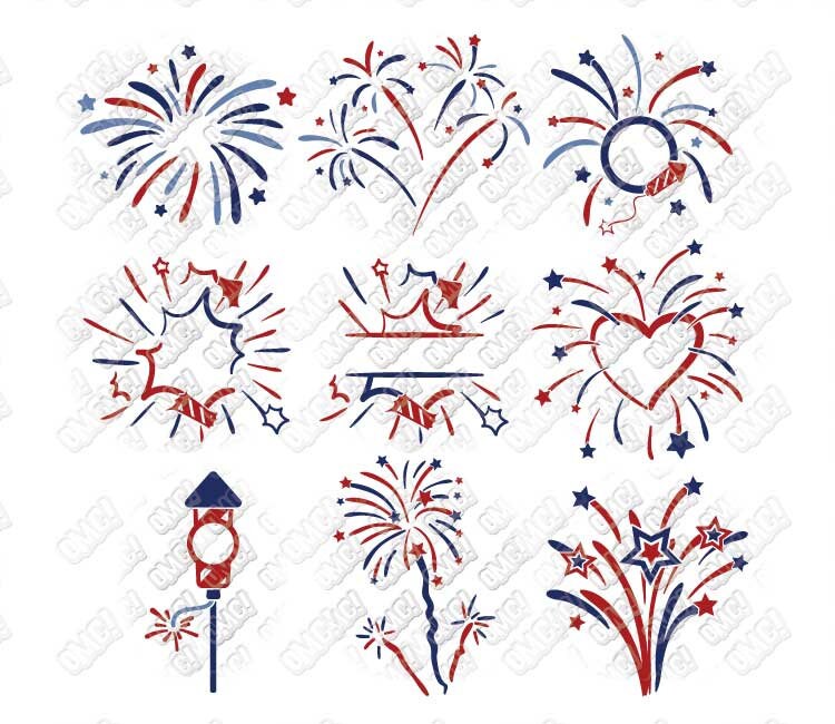 Fireworks SVG Firecracker Monogram Frame Svg Dxf Eps Jpeg Png - Etsy