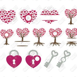 Heart SVG Bundle Valentine Monogram Love Svg Dxf Eps Jpeg Png Format ...