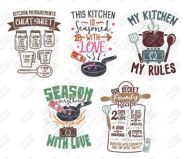 Kitchen SVG Bundle Monogram Cooking Baking Chef Sign Svg Dxf | Etsy